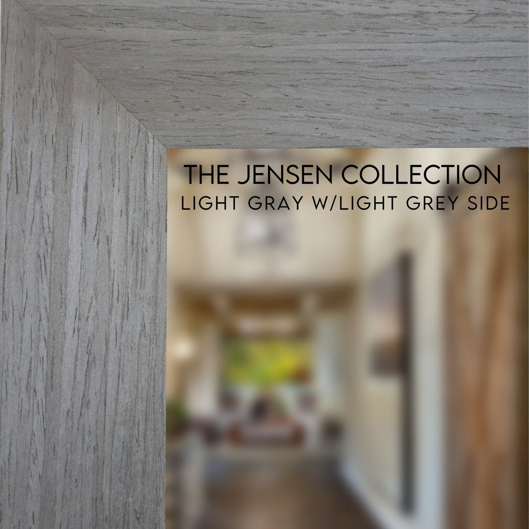 Decorative Mirrors for Master Bedroom, Grey Wood Frame Mirror, Mirror ...