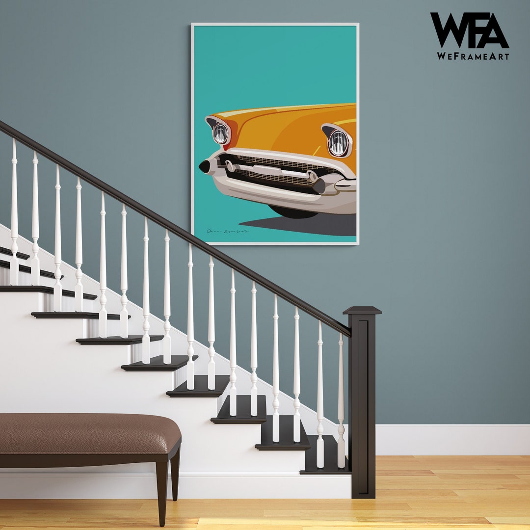 Classic Car Bumper Poster, Vintage Classic Car Decor, Dealership Office ...