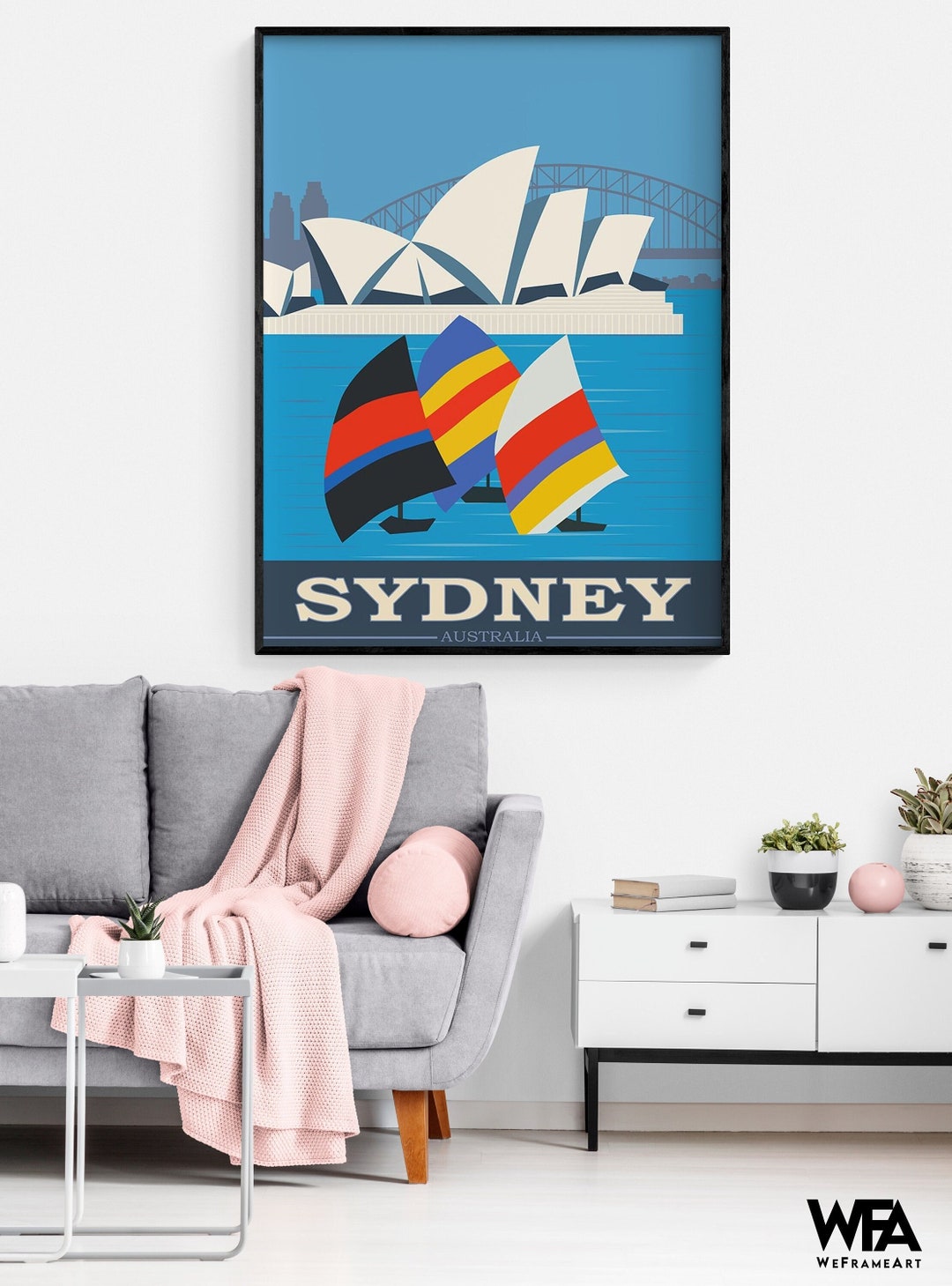Sydney Australia Travel Poster, Super Colorful Sydney Poster, Modern ...