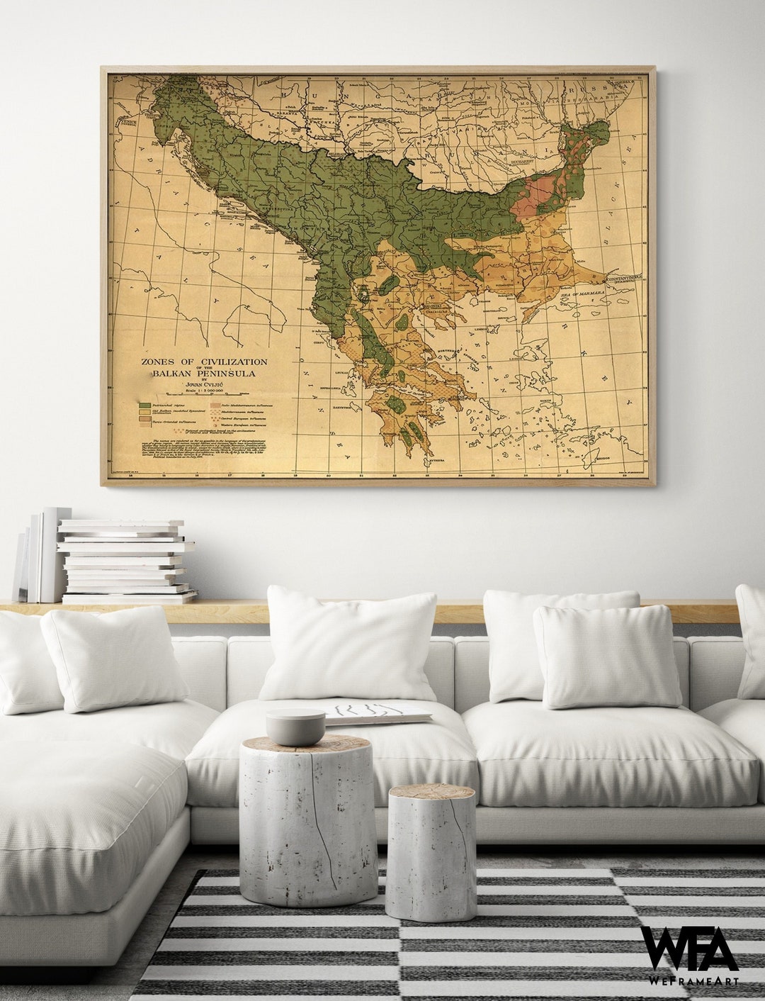 Balkan Zones of Civilization 1918 by Vintage Maps, Map of the Balkans ...