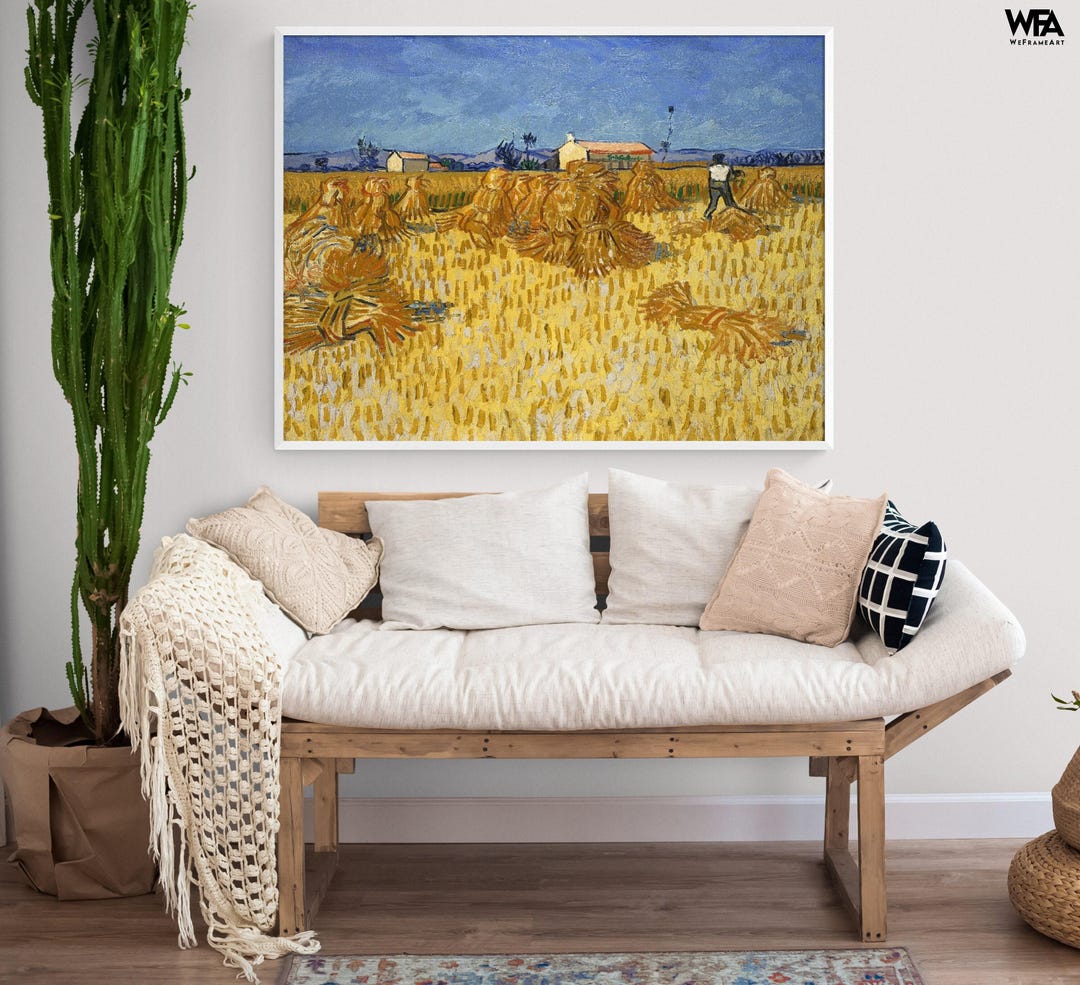Van Gogh Corn Harvest in Provence, Framed Art Print - Etsy