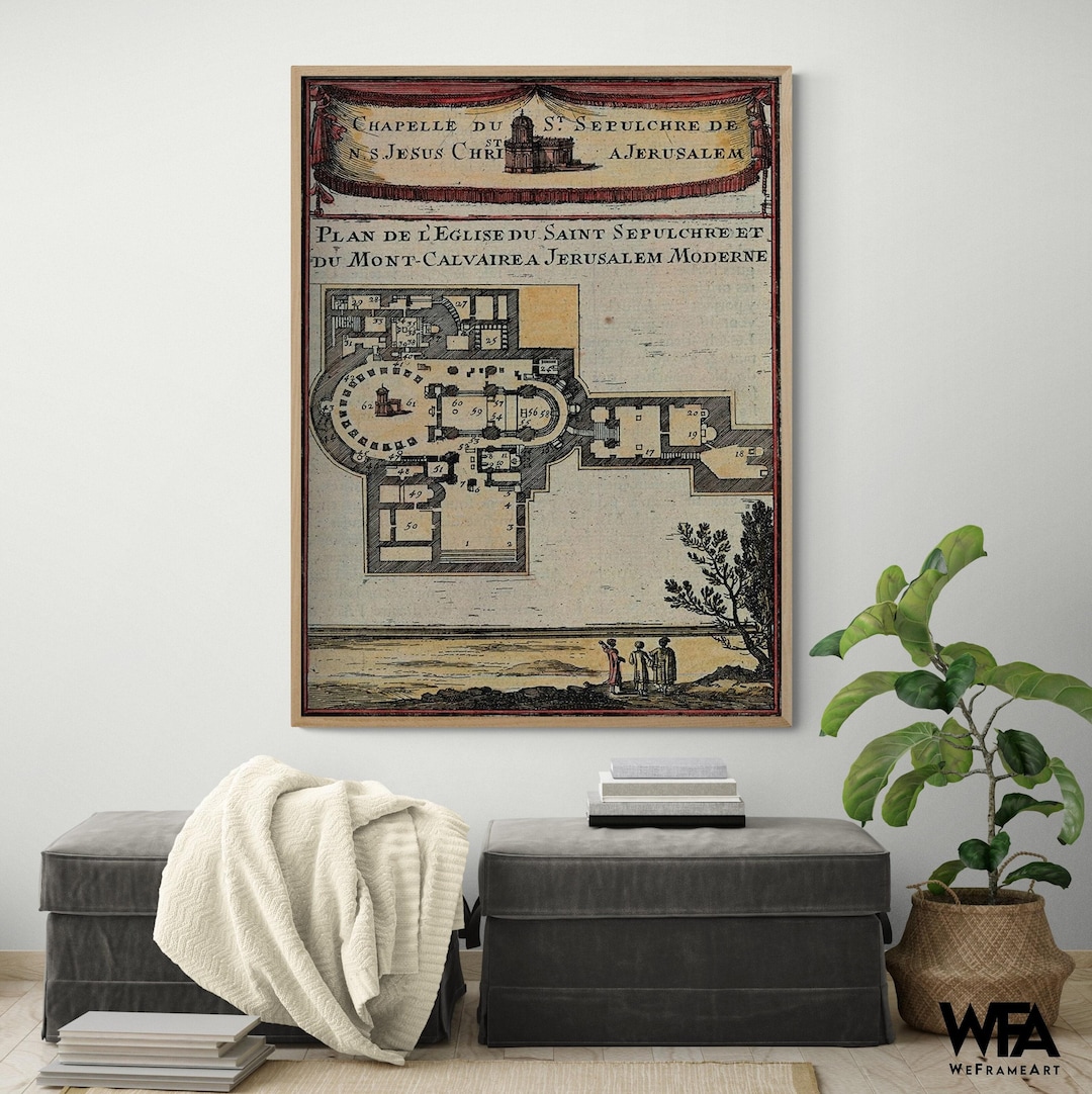 Antique Map of Jerusalem Print, Holy Land Wall Art - Etsy