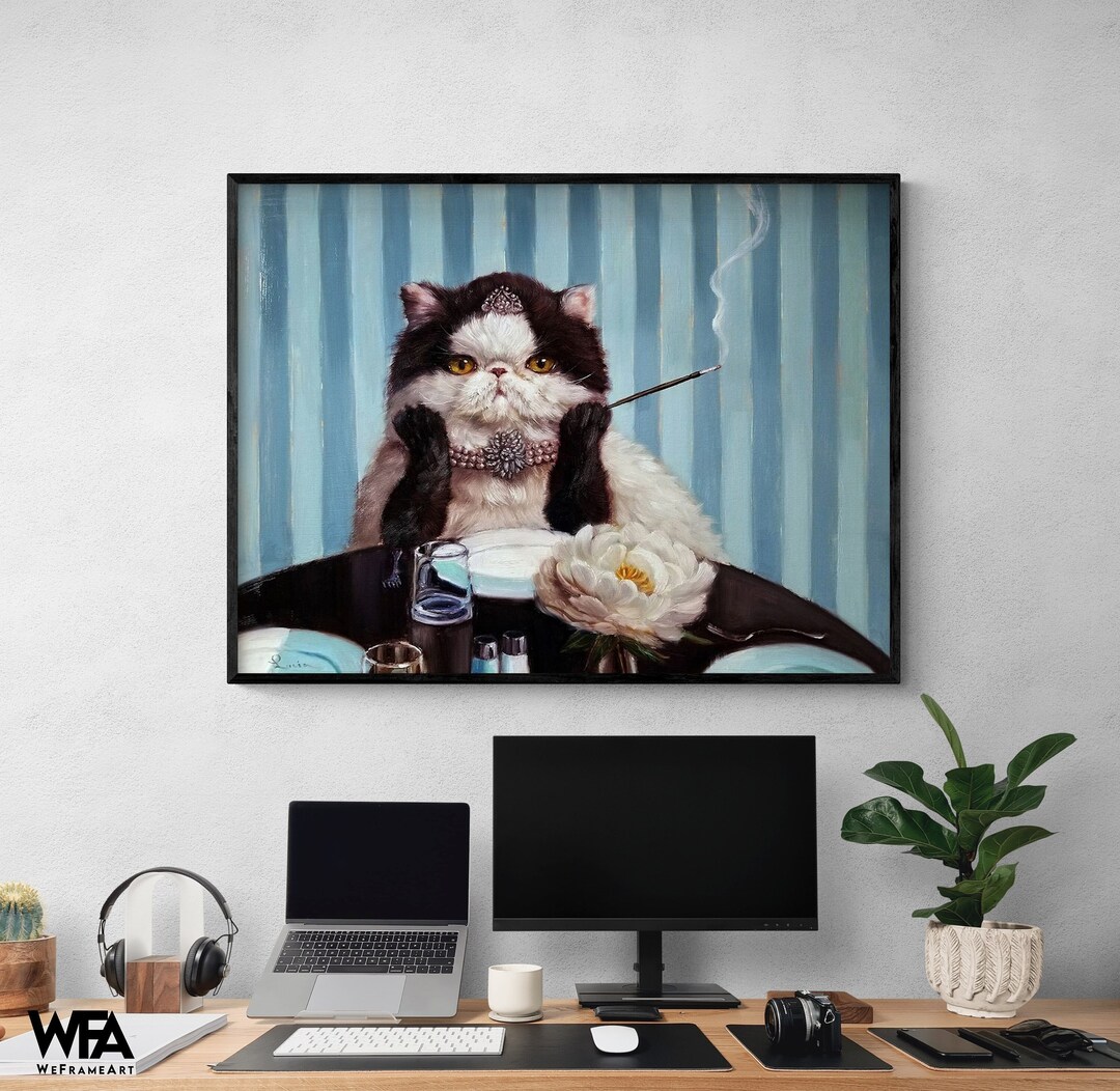 Cat Grooming Salon Poster Print, Breakfast at Tiffanys Decor, Breakfast ...