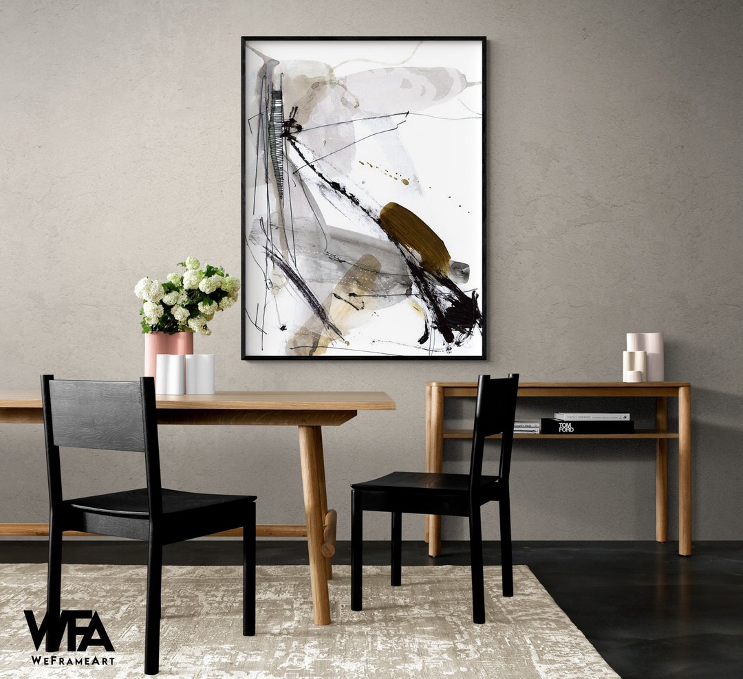 Abstract Black and Grey Artwork Print Modern Office Building - Etsy