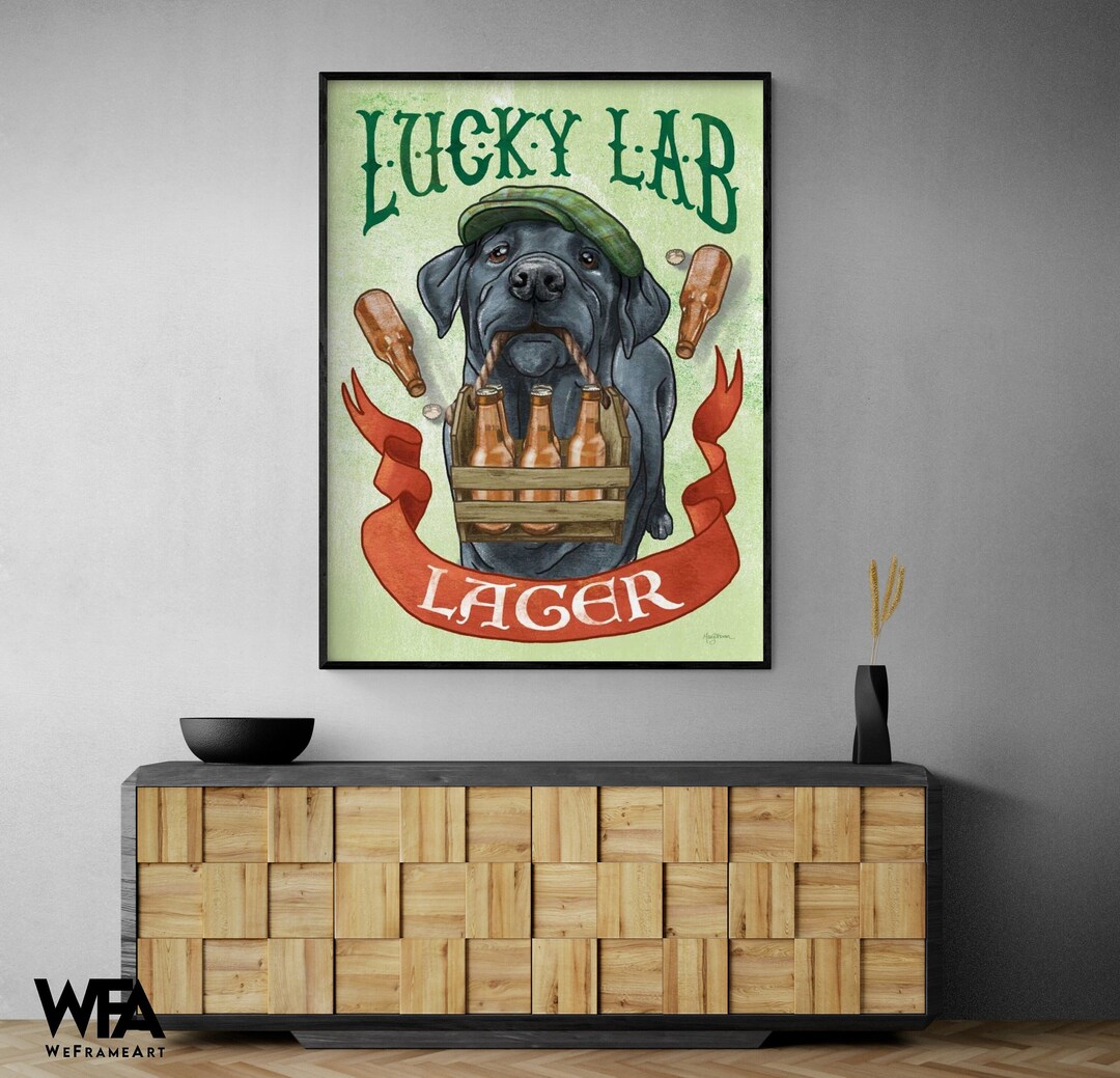 Black Labrador Beer Poster Print, Labrador Retriever Cute Print Idea ...