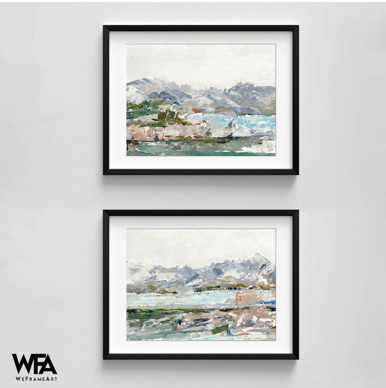 Winter Mountain Landscape Art Prints Set, Ethan Harper Artwork - Etsy