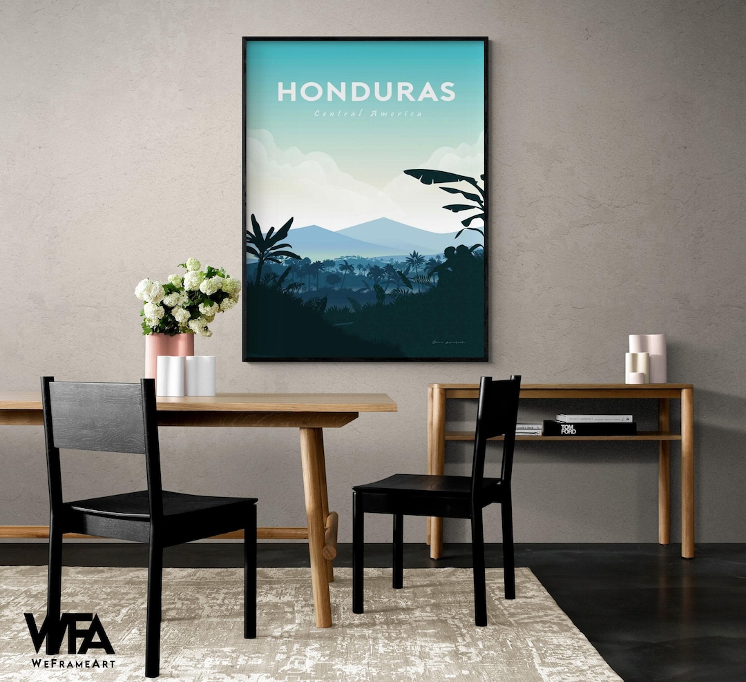 Honduras Nature Landscape Print, Central America Travel Poster - Etsy