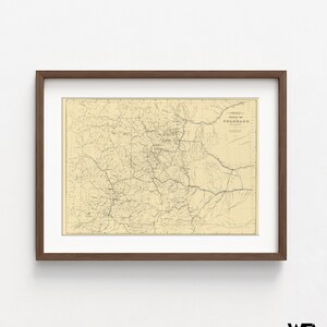 Colorado Map Art Print, Framed Colorado Map Artwork, Map Wall Decor ...