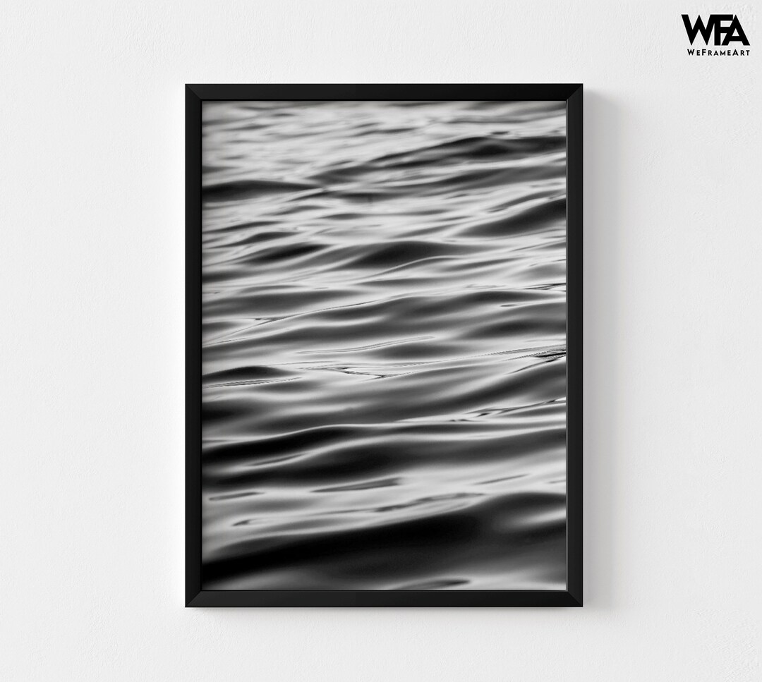 Ocean Wave Prints, Black and White Beach Print, Rippled Water Prints ...