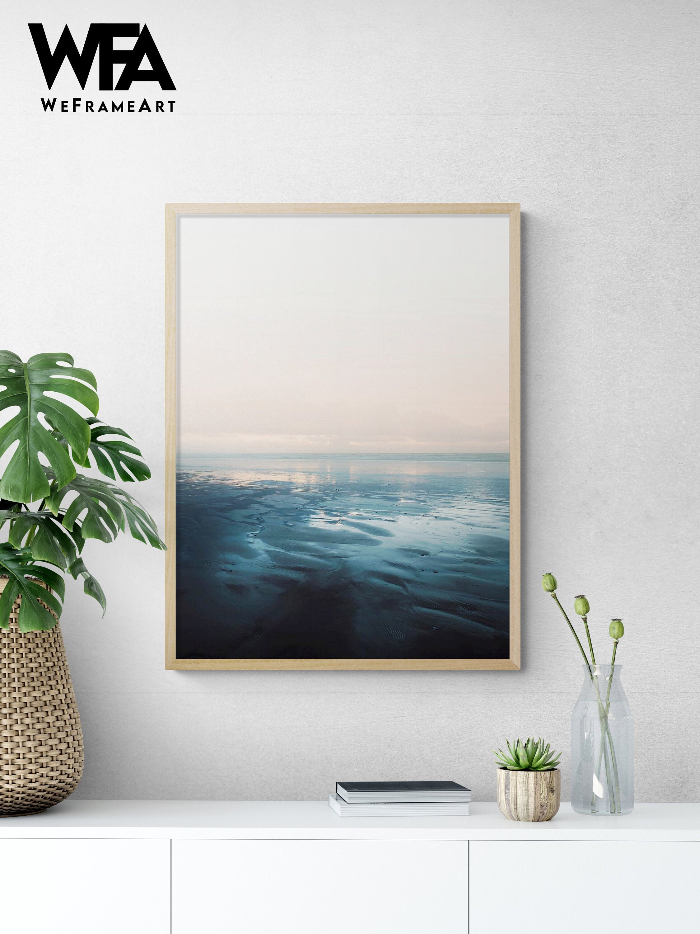 Peaceful Ocean Photo Coastal Framed Picture Dark Blue Ocean - Etsy.de