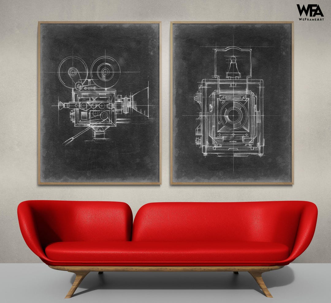 Camera Blueprints I and II by Ethan Harper, Framed Chalkboard Camera ...