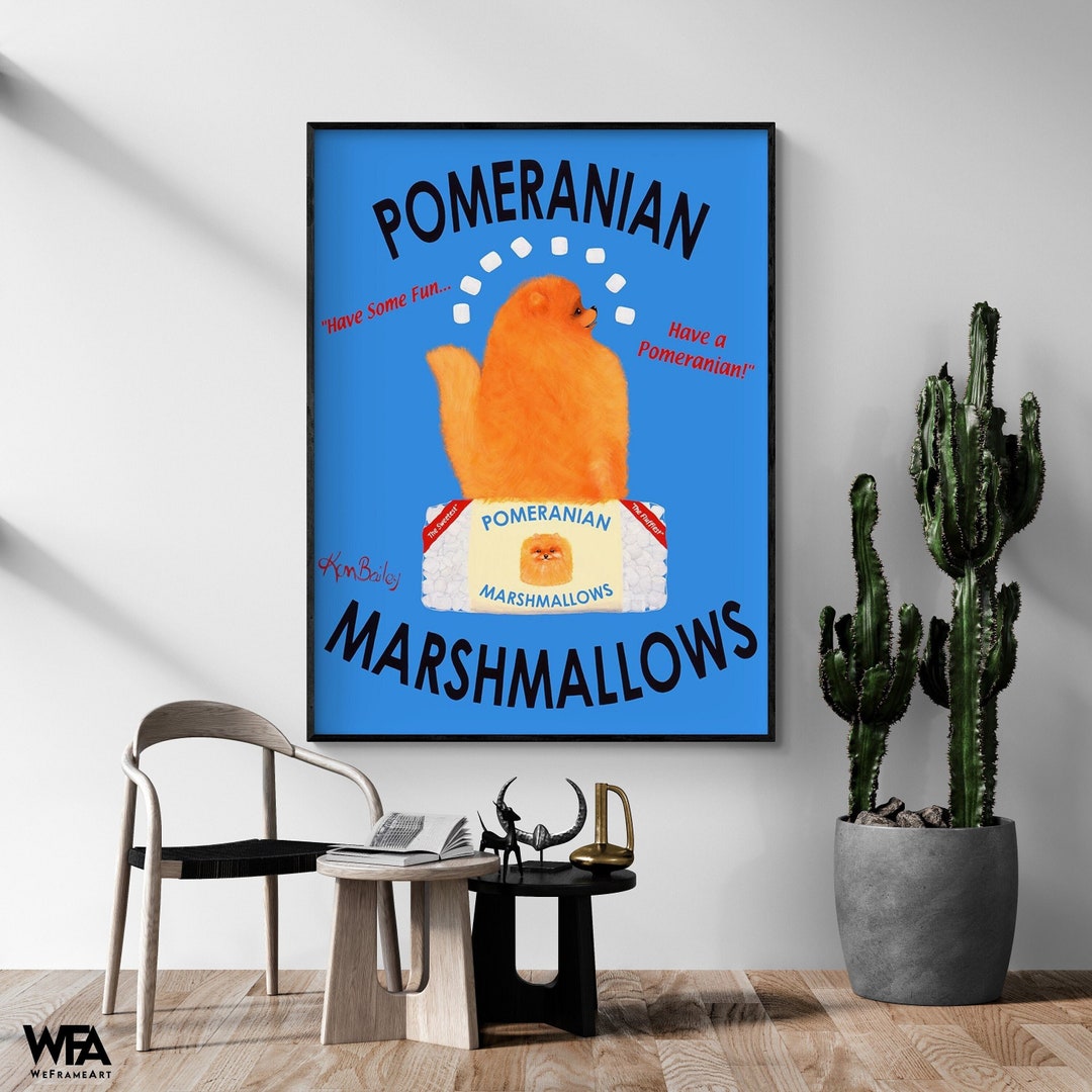 Pomeranian Marshmallows Poster, Vintage Candy Ad Kitchen Poster Print ...