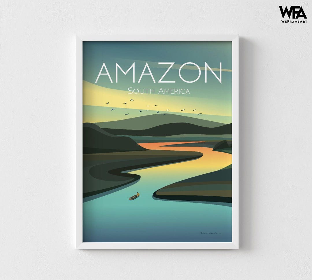 Amazon River Art Print, South American Jungle Artwork - Etsy