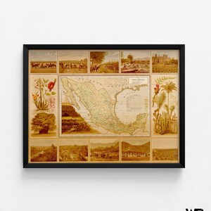 Agricultural Map of Mexico, Agricultural Poster Print, Mexican ...