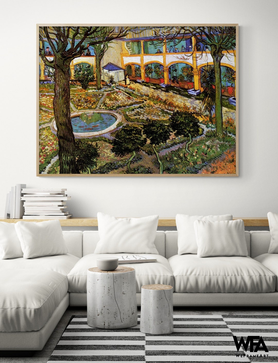 Courtyard Hospital Arles by Vincent Van Gogh, Garden Art Print, Indoor ... Courtyard Hospital Arles by Vincent Van Gogh, Garden Art Print, Indoor ...