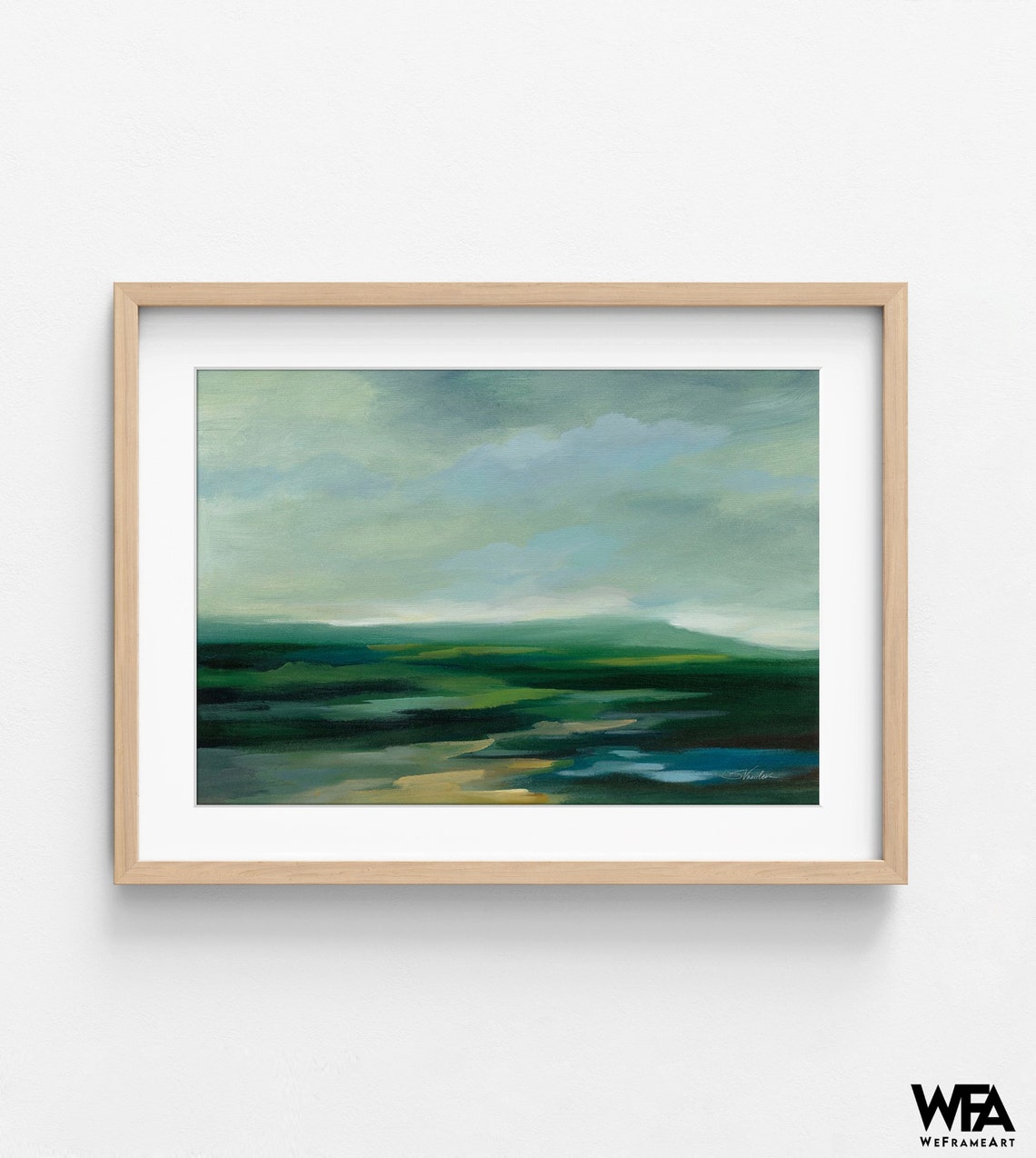 Irish Abstract Landscape Print Framed Emerald Oil Painting - Etsy