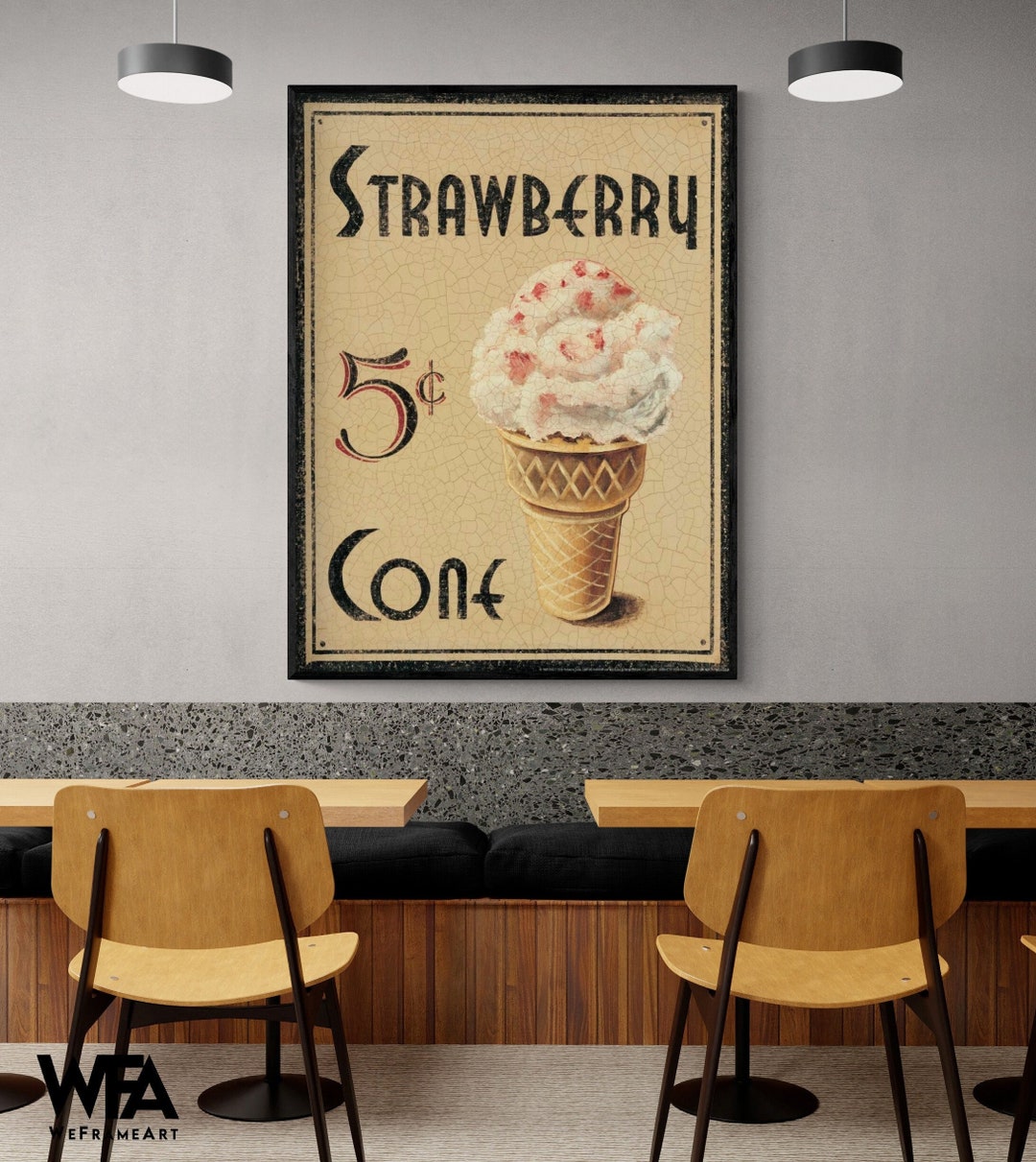 Malt Shop I by Catherine Jones, Ice Cream Cone Poster Print, Vintage ...