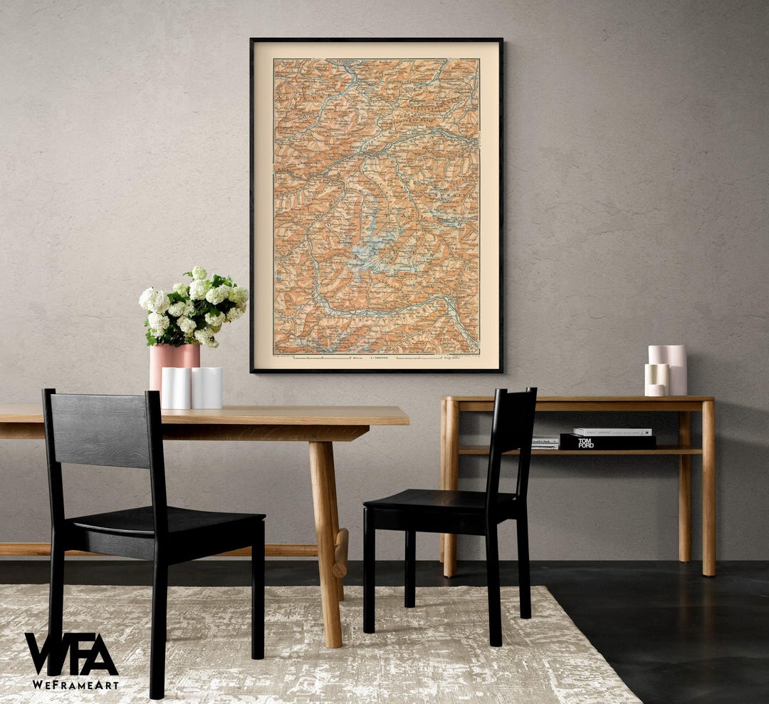 Vintage Otztaler Alpen Map Print, Germany Austria Italy, Baedeker - Etsy