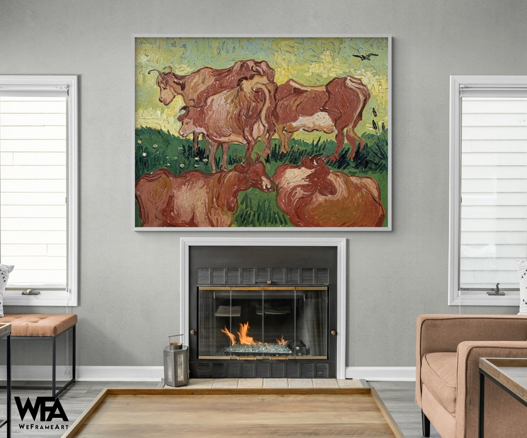 The Cows by Vincent Van Gogh, Cattle Wall Art, Rustic House Decor,rural ...