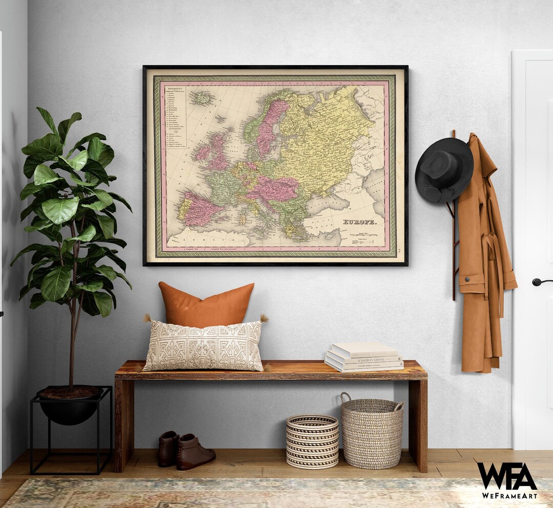 Europe 1849 by Vintage Maps, Antique Map of Europe, Old Continent ...