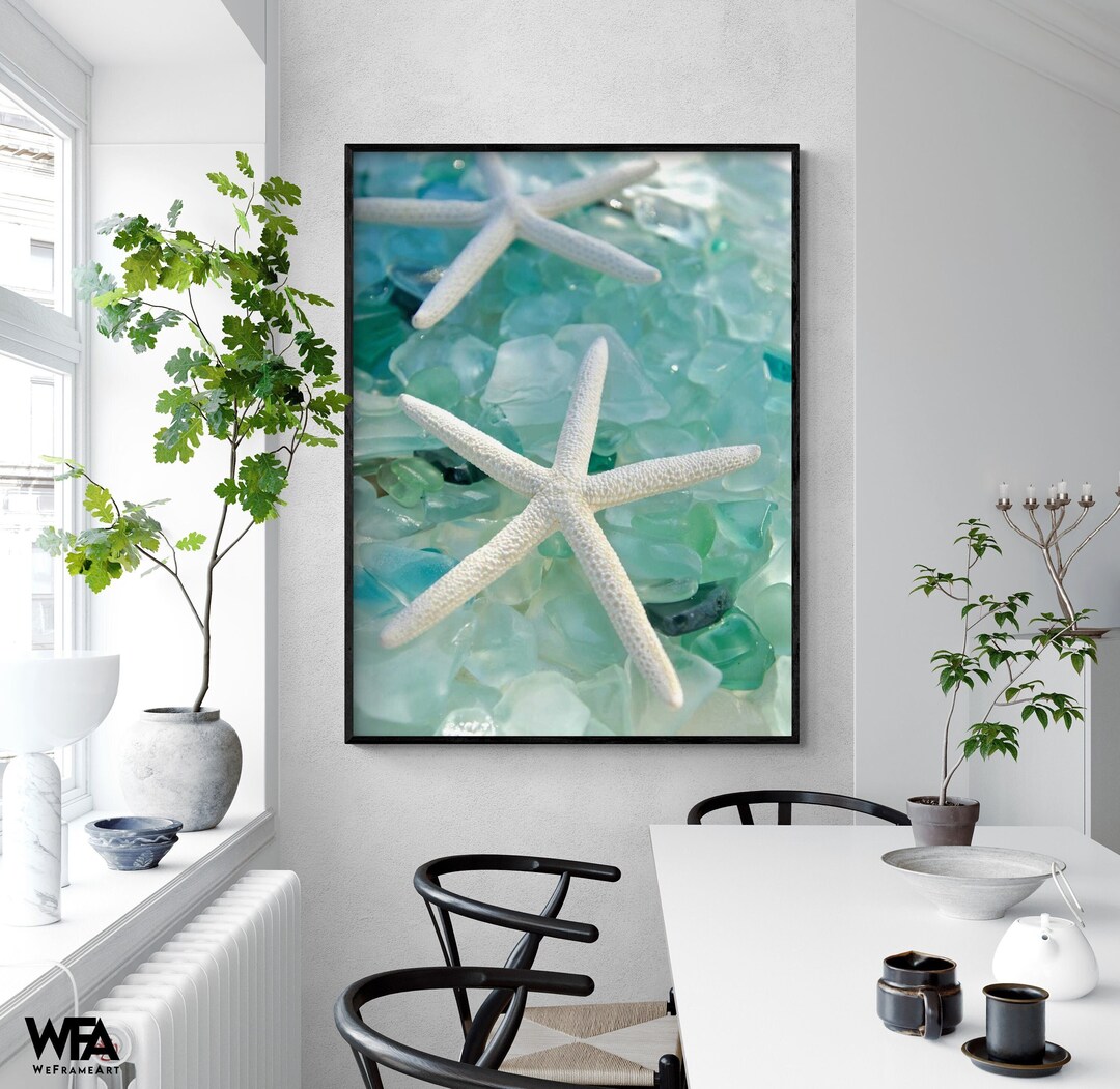 Turquoise Seaglass Photography Decor, Beach Seaglass Picture Print ...