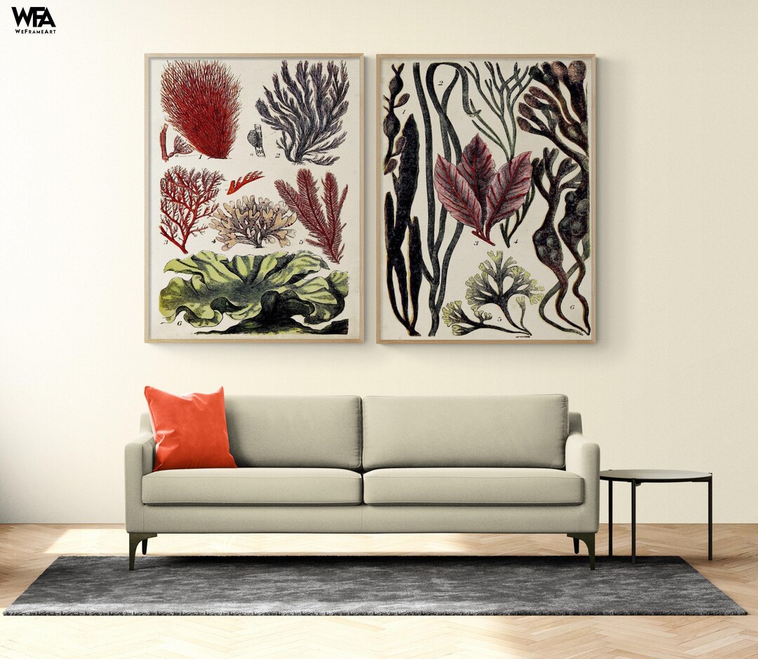 Aquatic Plants Wall Art Prints, Underwater Theme Decor, Set of 2 - Etsy