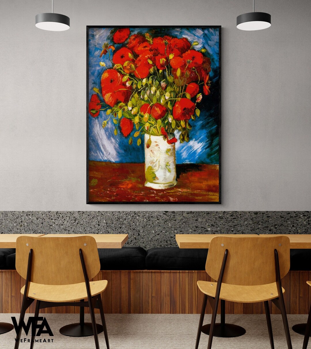 Poppies by Vincent Van Gogh, Red Flower Prints, Red Poppies Oil ...