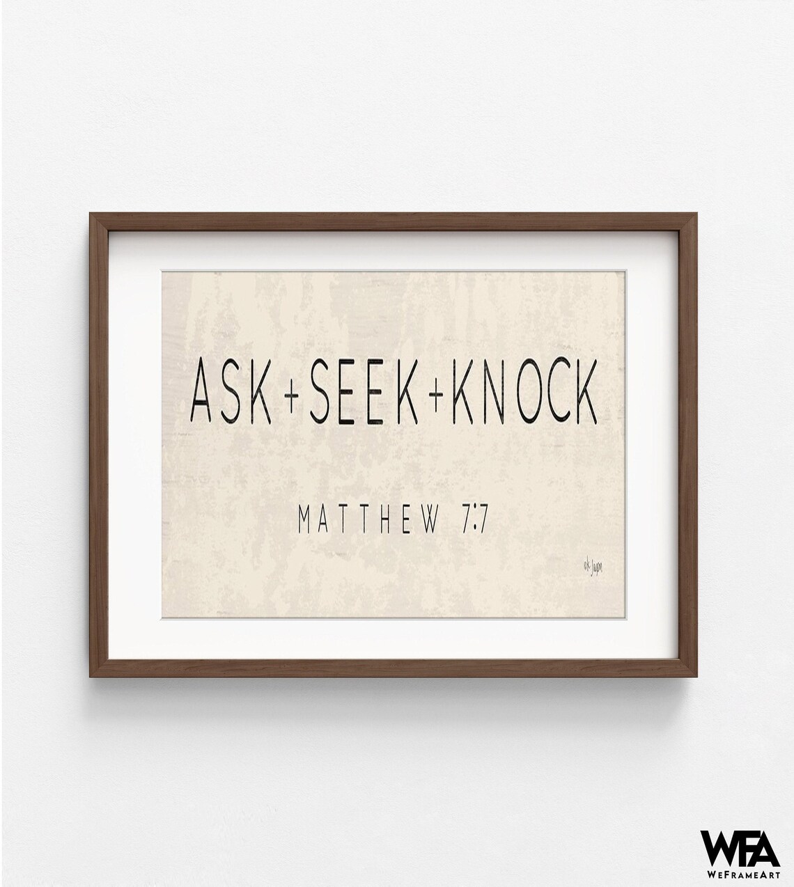 Ask, Seek, Knock, Framed Matthew 7:7 Print, Large Matthew Bible Quote ...