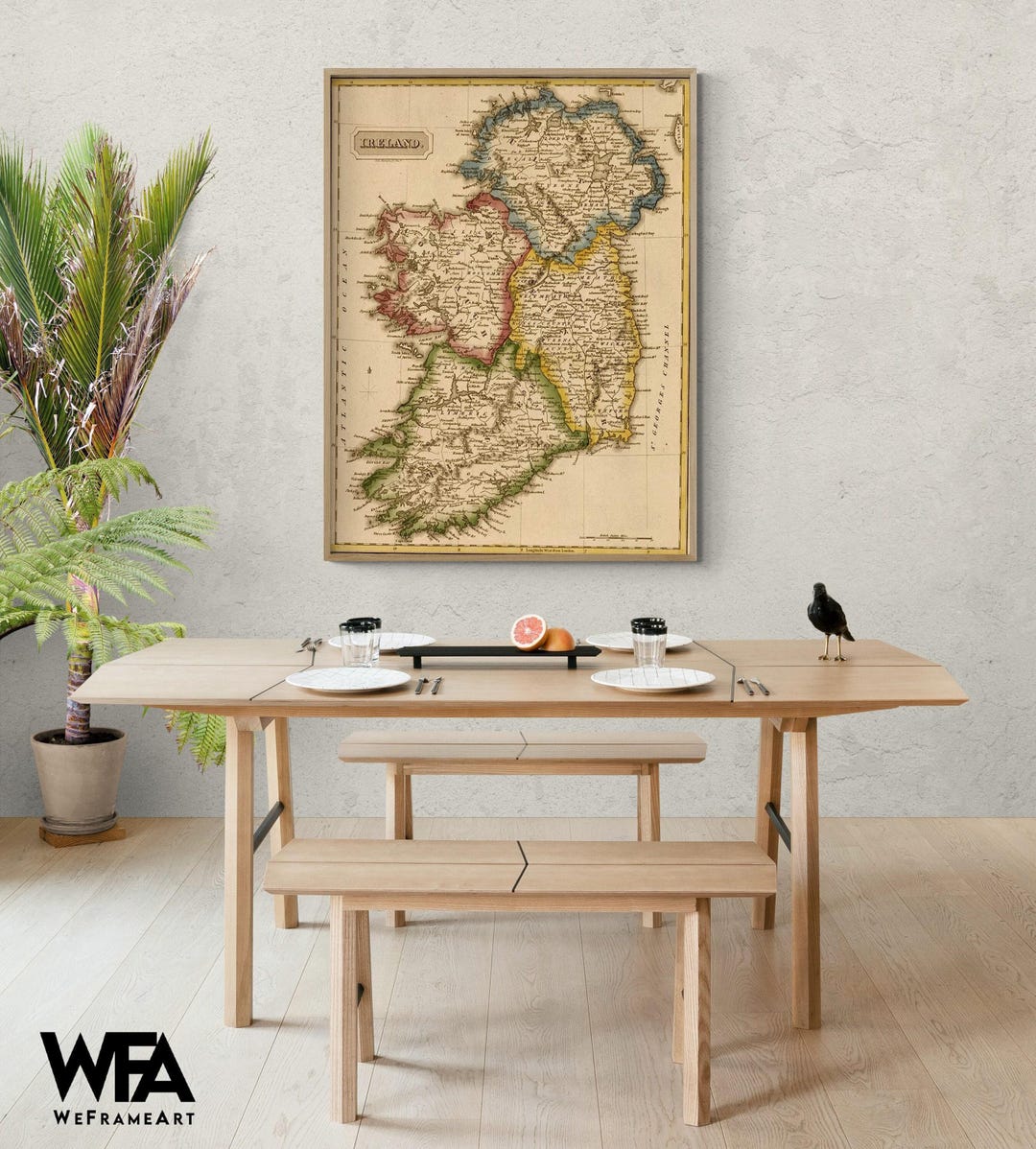 Antique Ireland Map Print, Irish Office Decor - Etsy