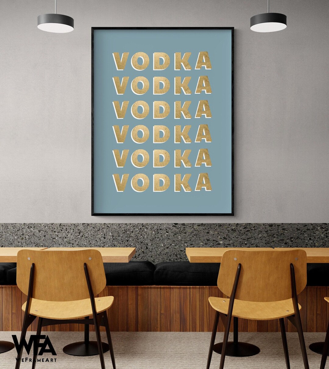 Vodka by CAD Designs, Vodka Sign Poster Print, Gold Letters Vodka Sign ...