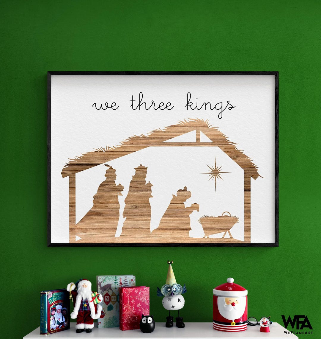 Three Kings Nativity Art Print, Christmas Decor - Etsy