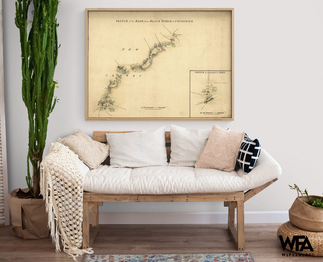 Crosswicks New Jersey Map, USA History Poster Print, Crosswicks Layout ...