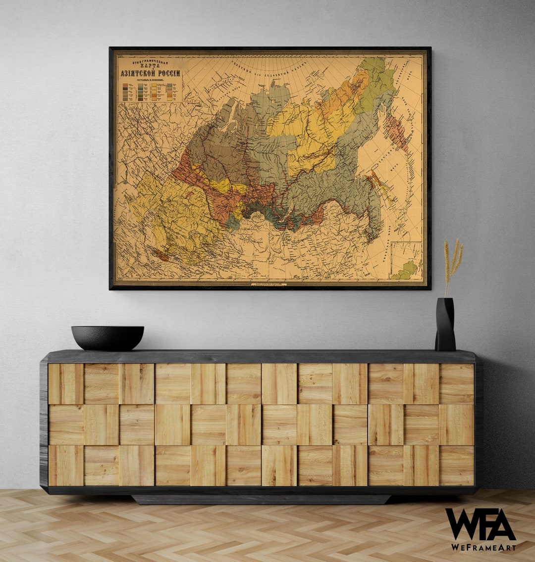Ethnographic Map of Asiatic Russia 1870 by Vintage Maps, Asian ...