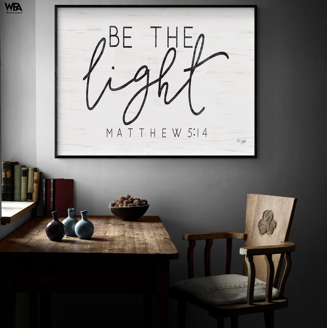 Be the Light, Matthew 5:14 Poster, Matthew Bible Verse Print, Bible ...
