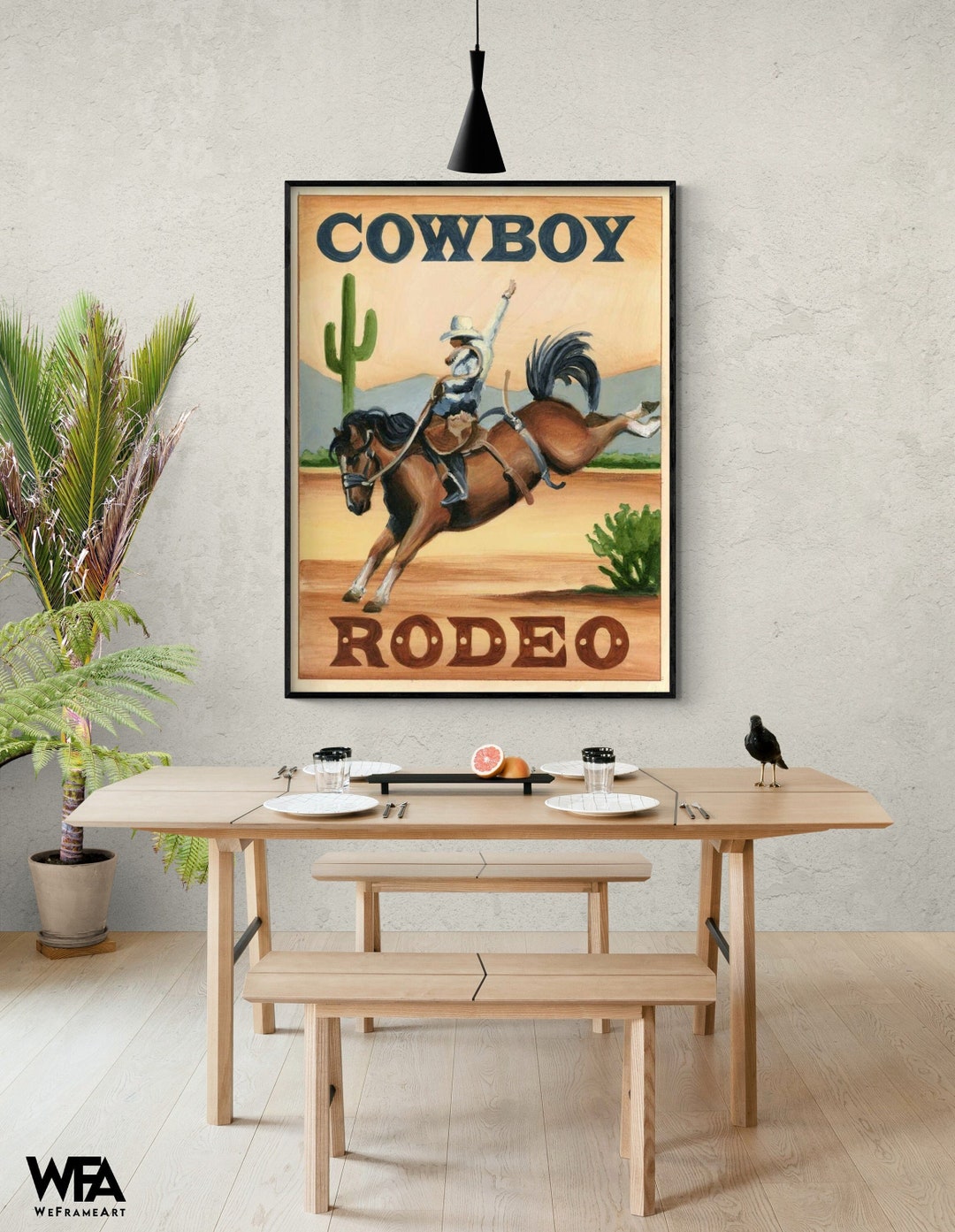 Cowboy Rodeo by Ethan Harper, Cute Horse Cowboy Office Decor, Cowboy ...