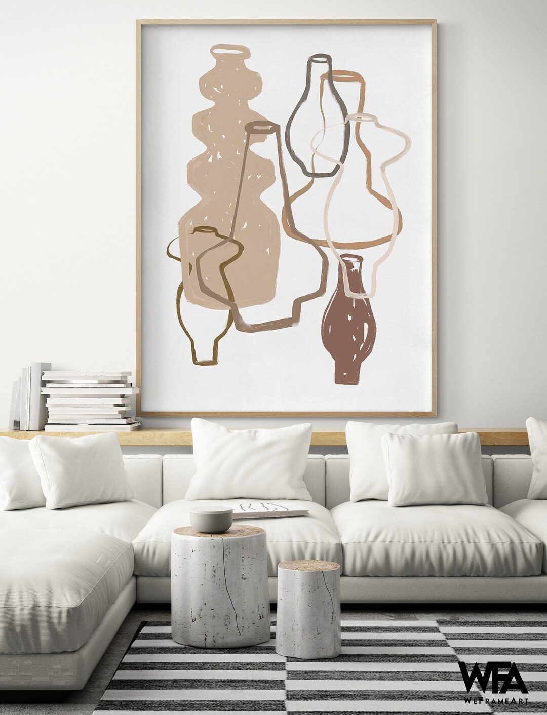 Open Air Market II by Marrakech, Line Art Decor, Simple Shape Brown ...