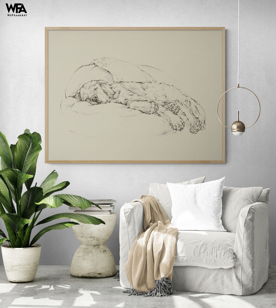 Golden Sketch I by Ethan Harper, Puppy Themed Bedroom Illustration ...