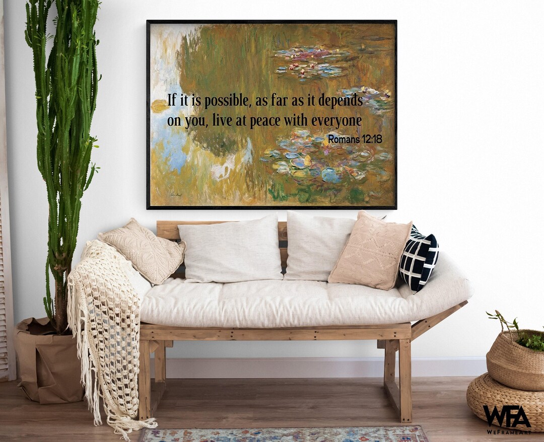 Country Scene by Claude Monet, Large Romans 12:18 Print, Monet Classic ...