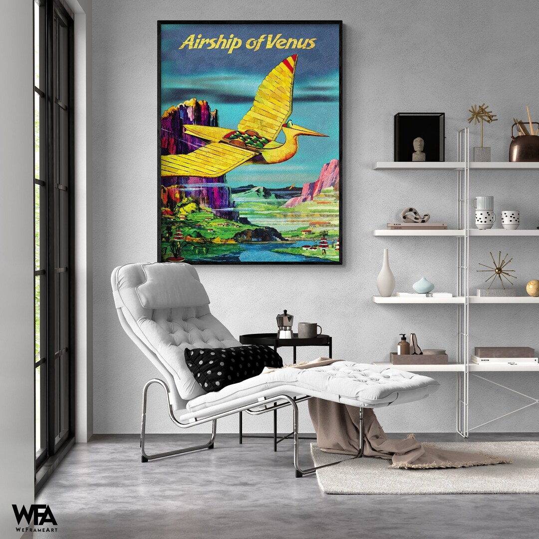 Fun Eccentric Private Airport Area Wall Art, Space Retro Geek Birthday ...