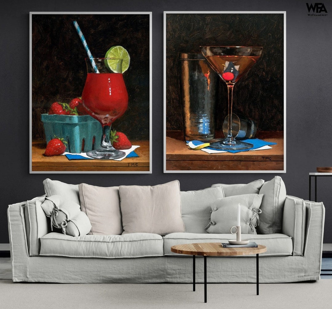 Daiquiri Sign Poster, Strawberry Daiquiri Print, Manhattan Drink Art ...