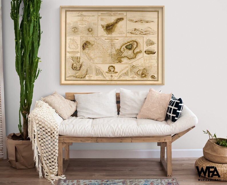 Geologic Phenomenon Volcanoes by Vintage Maps Geology Teacher - Etsy