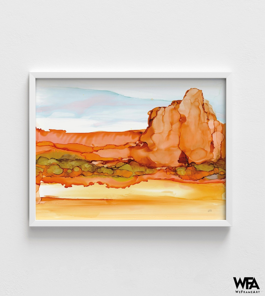 Desert Landscape Wall Decor Print, Framed Watercolor Wall Art Print ...