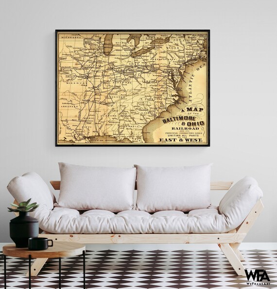 Baltimore and Ohio Railroad 1860 Vintage Baltimore Poster - Etsy