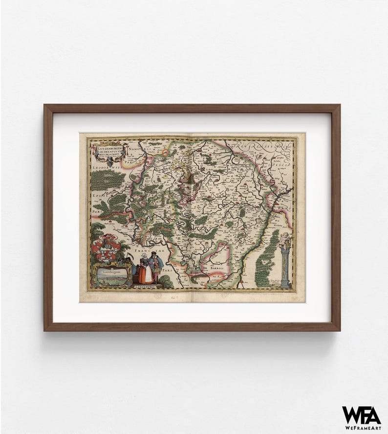 Vintage Map of Luxembourg, Europe Wall Art Print - Etsy