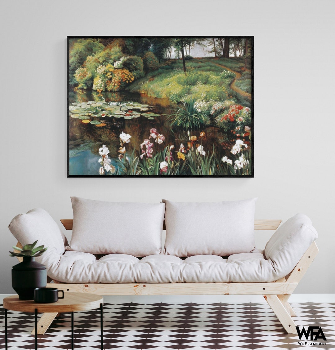 Path by the Lake, Landscape Painting Print, Delicate Lake Cabin Decor ...