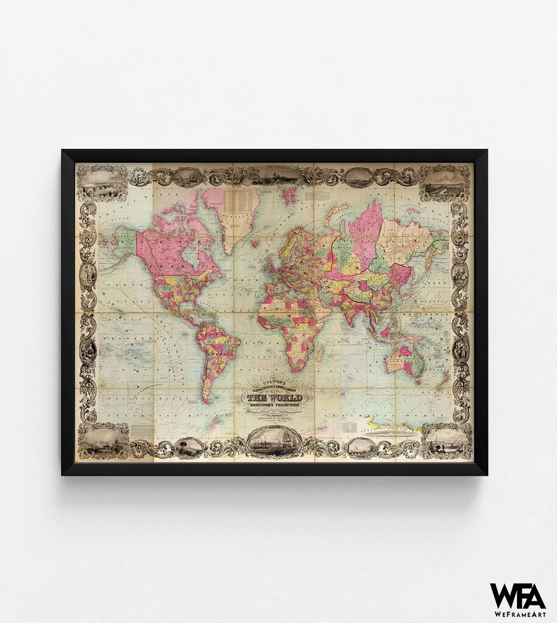 Antique World Map Poster, 1705 Vintage Geography Print - Etsy