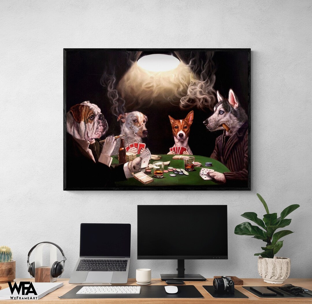 Dogs Playing Poker Husband Office Decor Idea, Urban Pop Surrealism ...