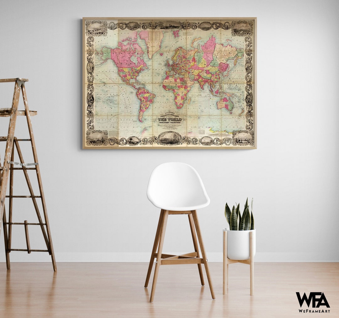 World Map 1705 by Vintage Maps, Antique World Map Poster Print, World ...