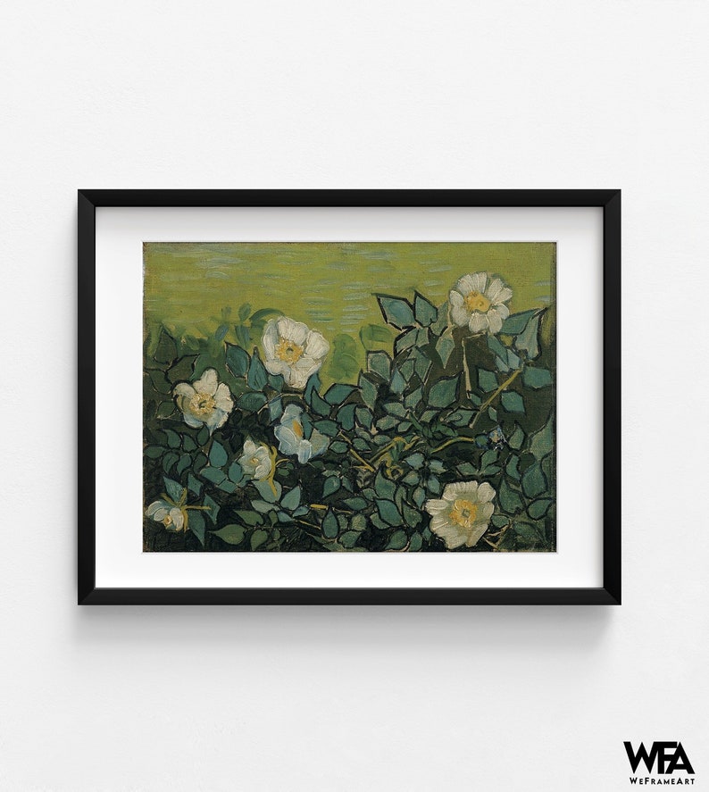 Wild Roses by Vincent Van Gogh White Rose Wall Art Van Gogh - Etsy