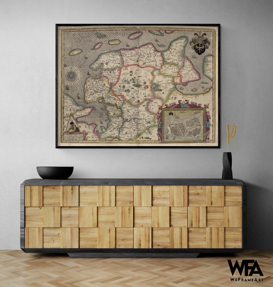 Emden, Map of Germany, Old Emden Germany Map, Antique European Map ...